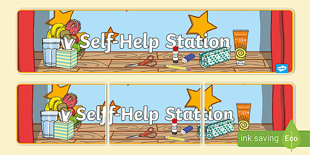 Self-Help Station Banner | Twinkl | Self-Help skills