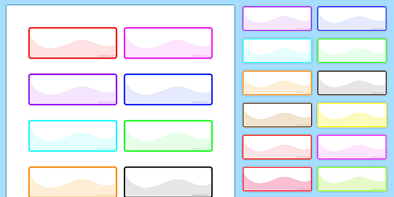 👉 Multicoloured Self-Registration Labels (teacher made)