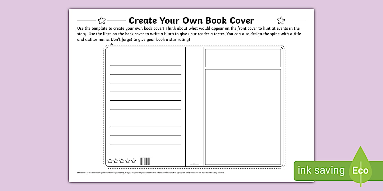 Create Your Own Book Cover Activity Sheet (teacher made) Create Your Own Book Cover Activity Sheet (teacher made)