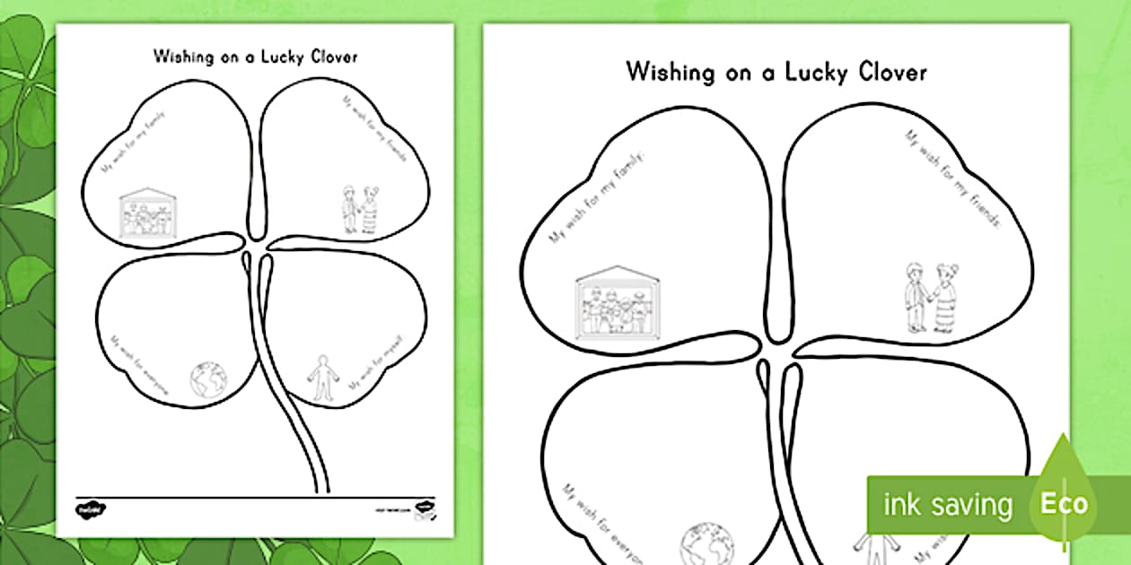 Four Leaf Clover Worksheet | Twinkl Resources (teacher made)