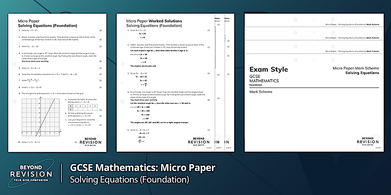 👉 Foundation Micro Mock Solving Equations Twinkl