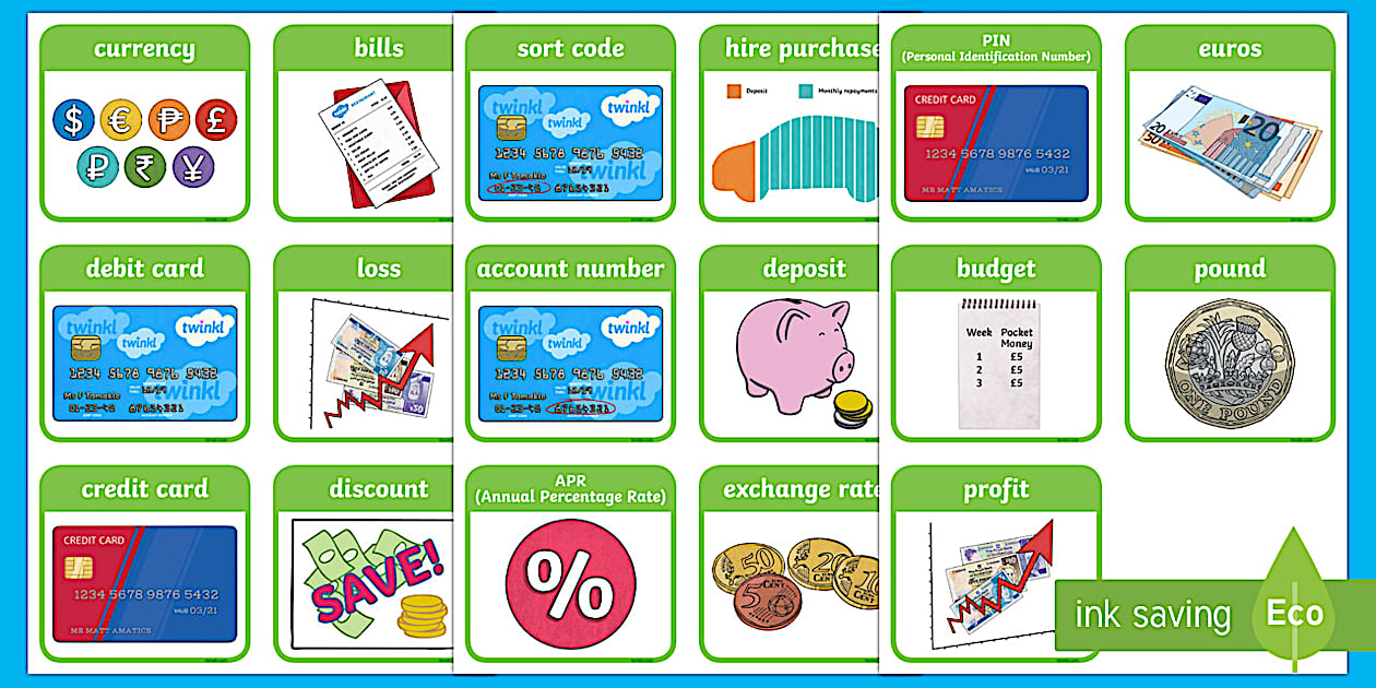 CfE Second Level Numeracy and Mathematics Money Keyword Flashcards
