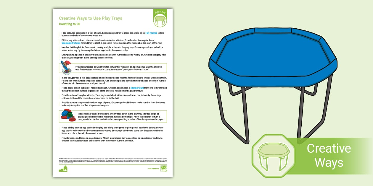 👉 Kindergarten Creative Ways to Use Play Trays: Counting to 20