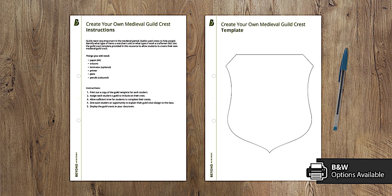 Create Your Own Guild Crest (teacher made) - Twinkl