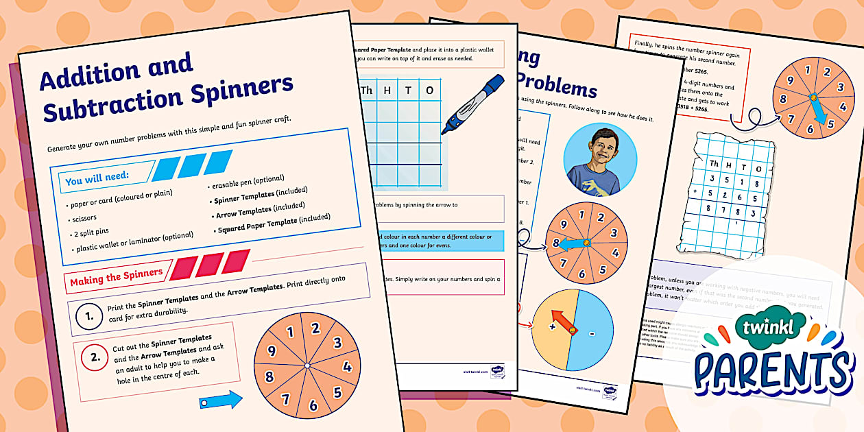 SEND Maths Support: Addition and Subtraction Spinners