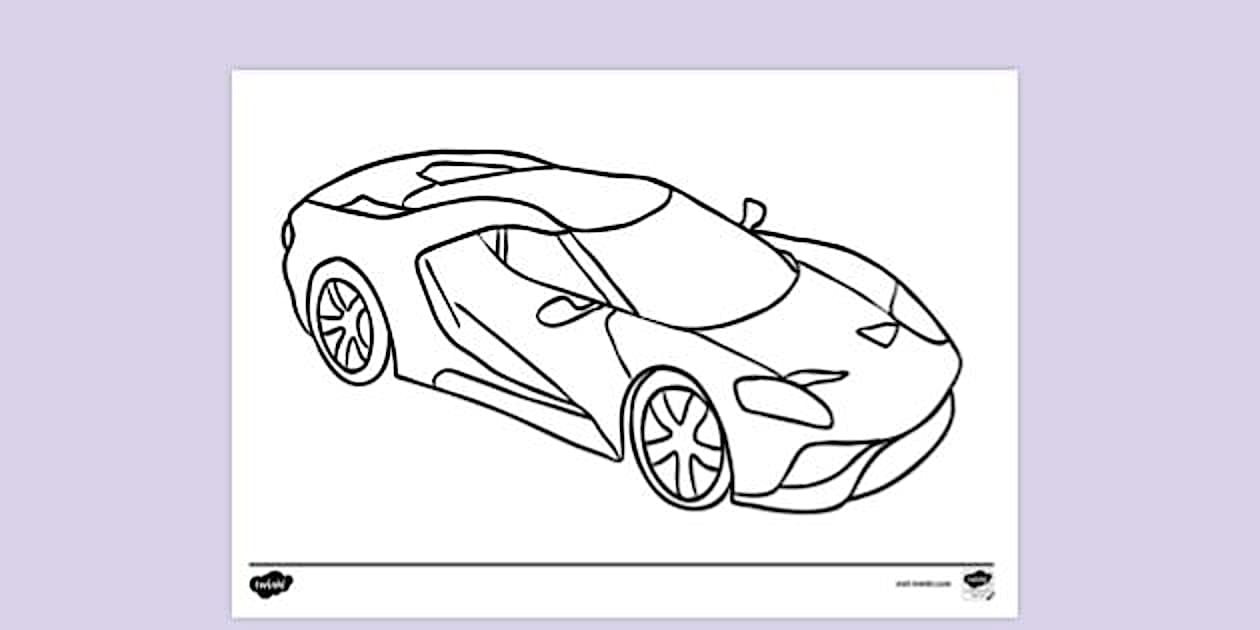 Sports Car Colouring Page | Colouring Sheets - Twinkl