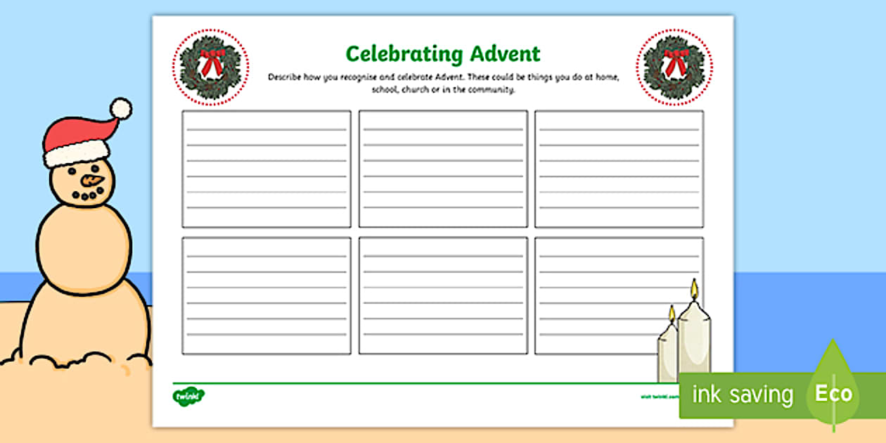 Celebrating Advent Worksheet (teacher made) - Twinkl