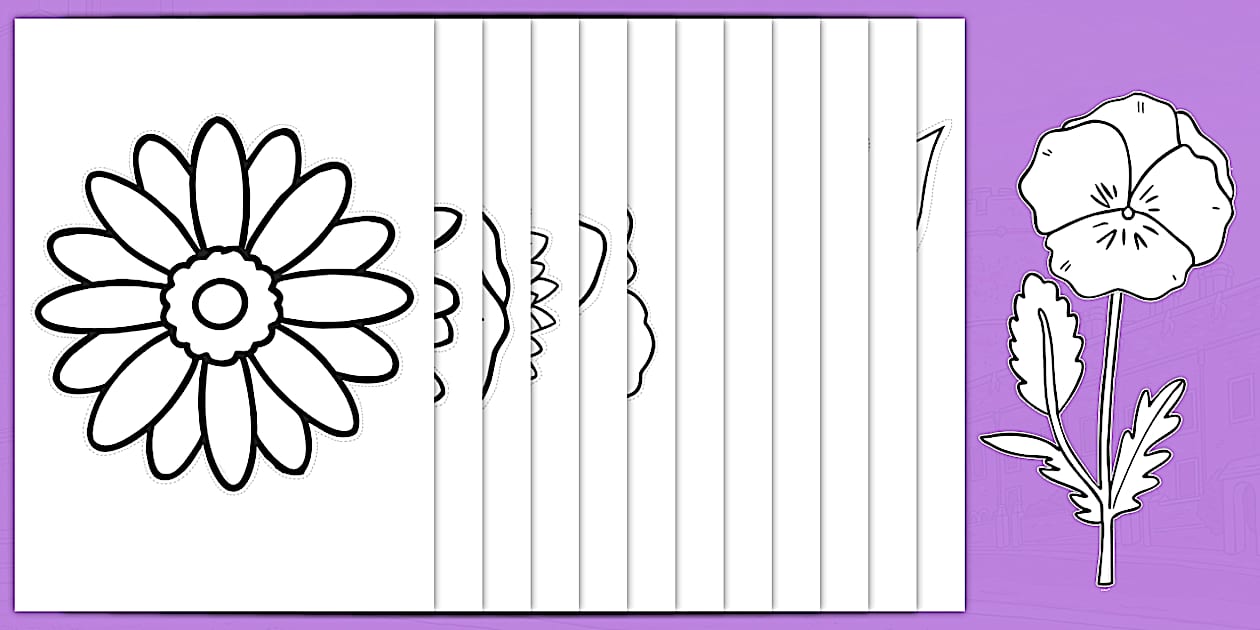 Flower Templates | Colouring and Cutting Sheets - Twinkl