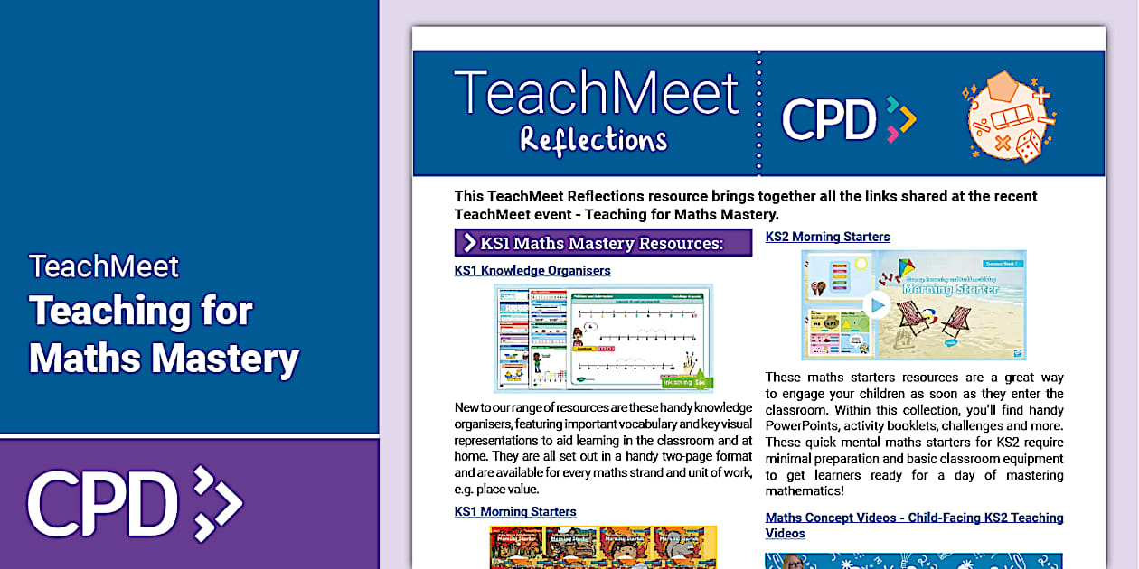 TeachMeet Reflections - Teaching for Maths Mastery - Twinkl