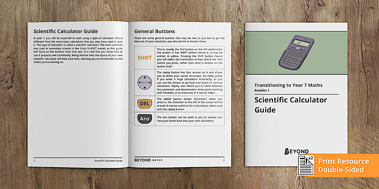 👉 Transitioning to Year 7 Maths Booklet 1 - Calculator Skills
