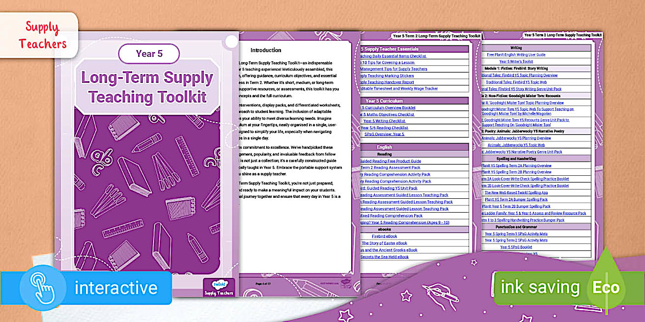 Year 5 Term 2 Long-Term Supply Teacher Toolkit