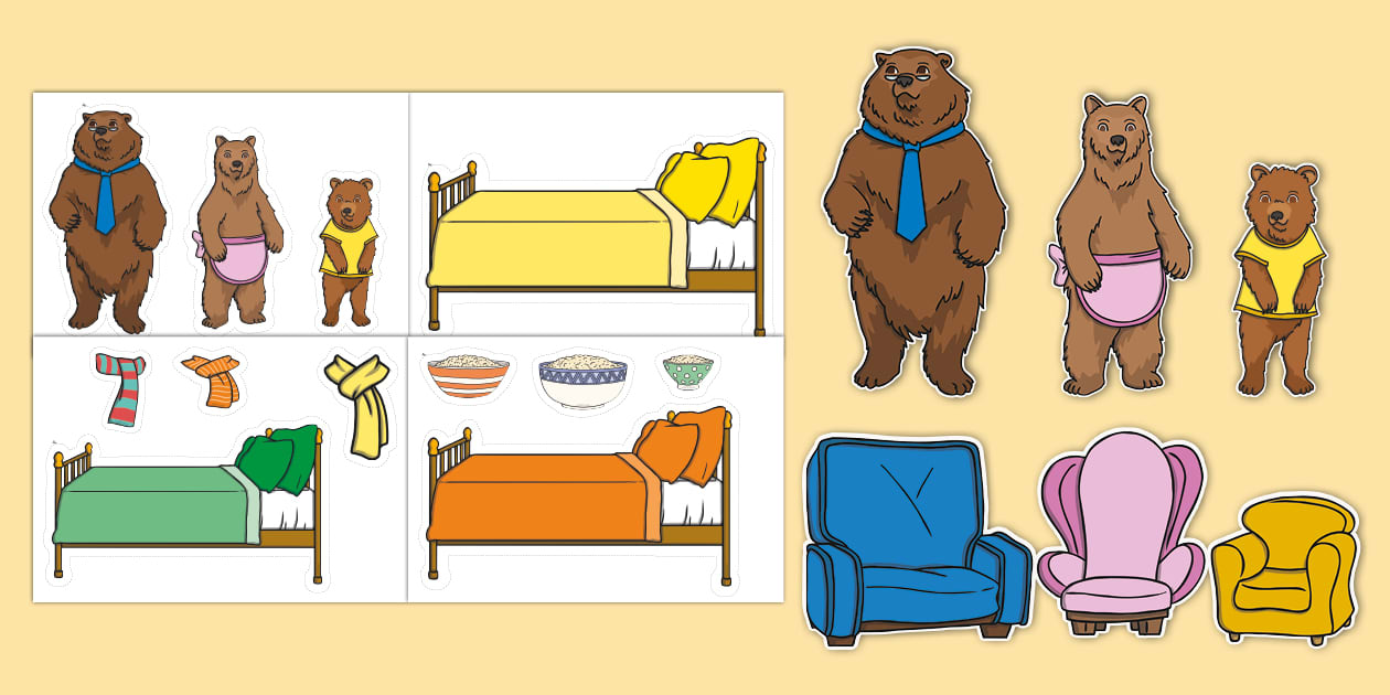Goldilocks and the Three Bears Size Ordering Pictures - Twinkl