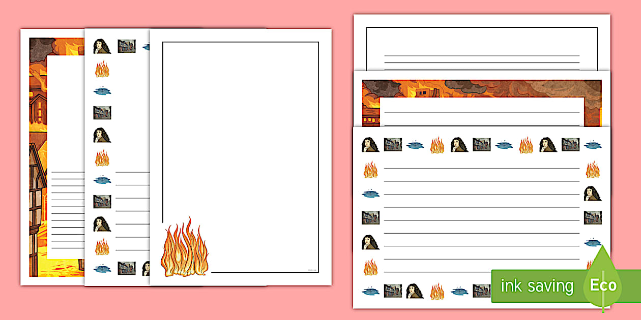 Editable KS2 The Great Fire of London Page Border Pack