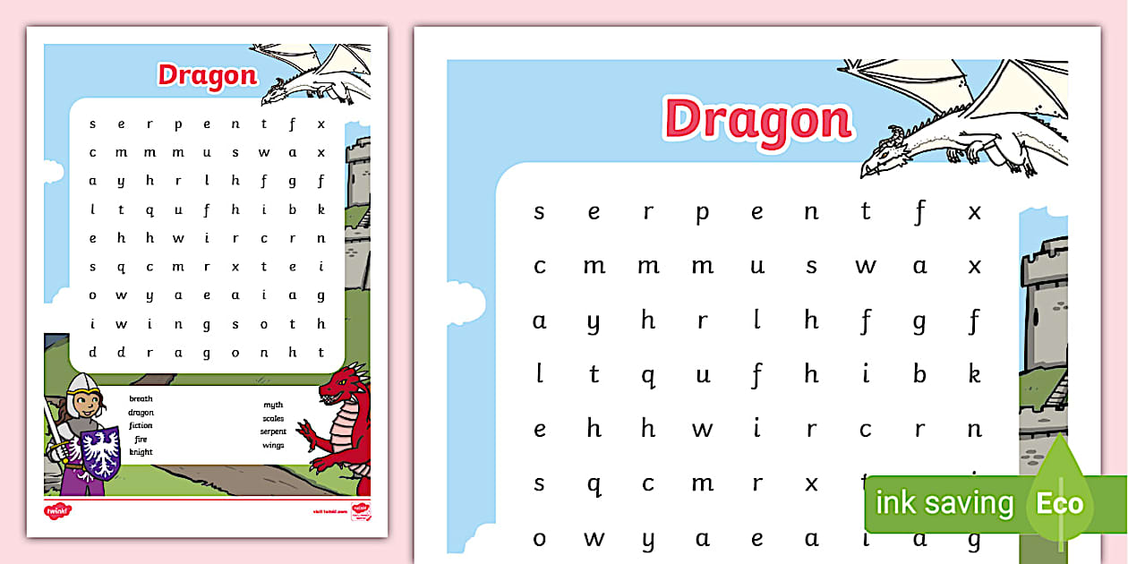 Dragon Word Search | Downloadable Resource | Twinkl - Twinkl