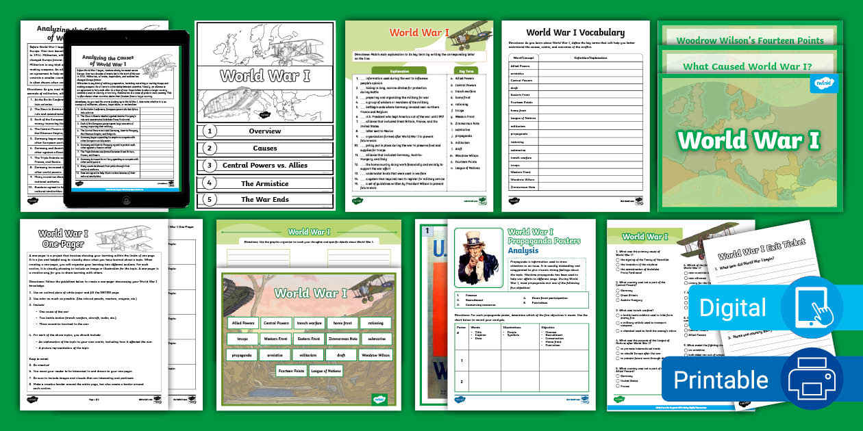 World War I Lesson Pack for 6th-8th Grade