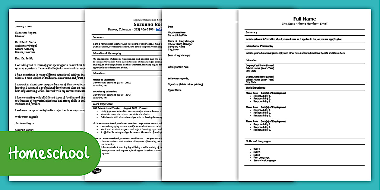 Homeschool Teacher Resume | Homeschool Resource | Twinkl USA