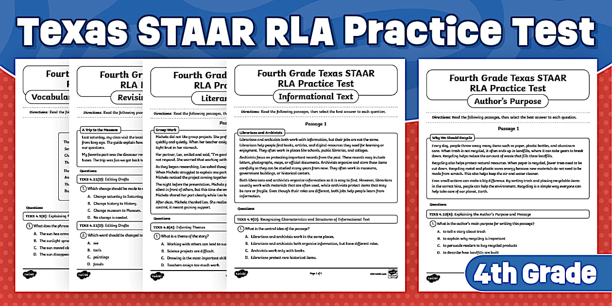 Reading Language Arts Practice Tests | Texas STAAR Test Prep