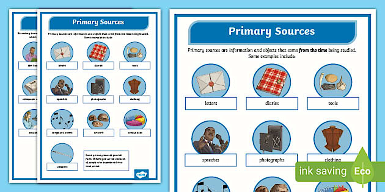 Primary & Secondary Sources Historical Information Posters