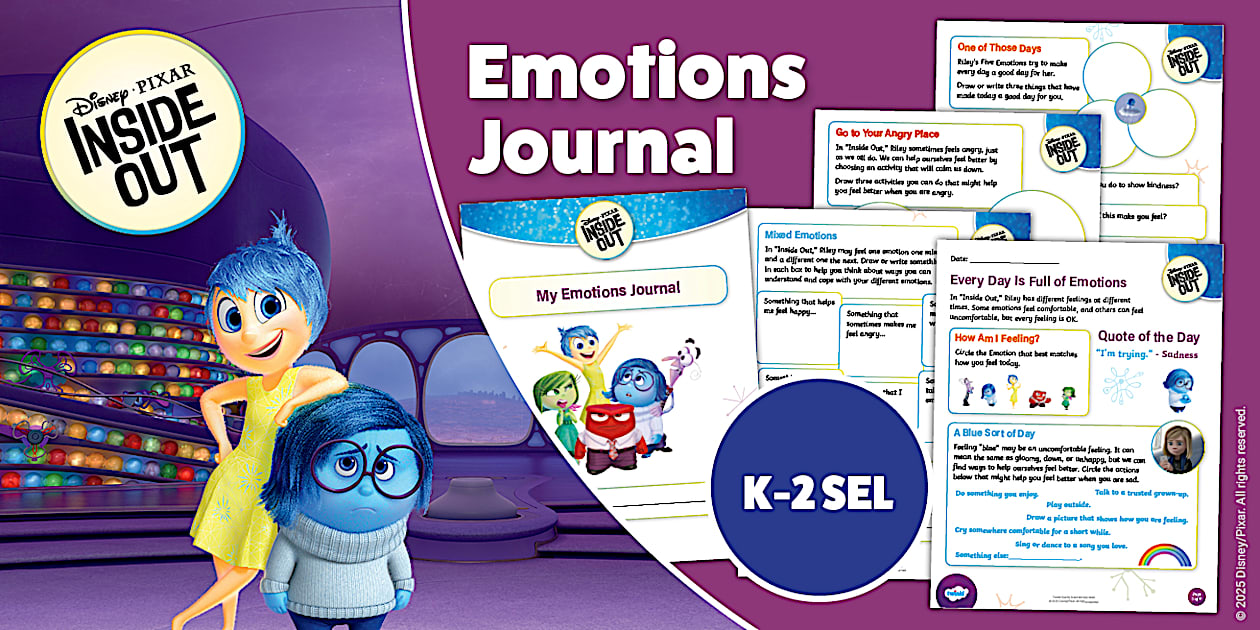 Inside Out: My Emotions Journal SEL Writing Booklet