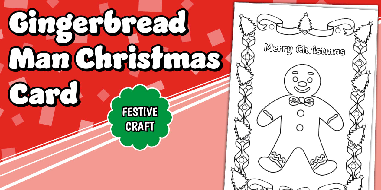 Christmas Card Printable Template for Gingerbread Man