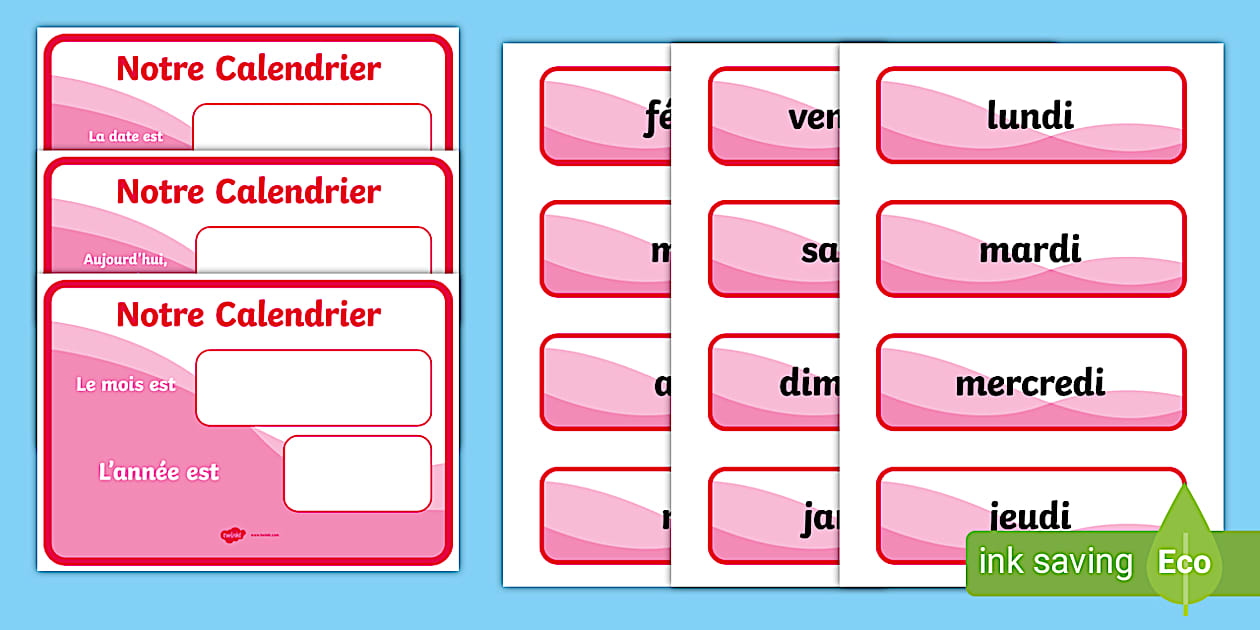 Our Classroom Calendar French Version (teacher made)