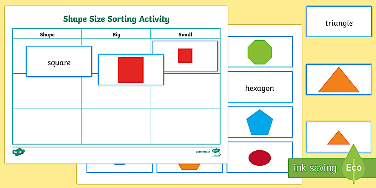Sorting By Size Worksheet - Twinkl - Maths (teacher made)