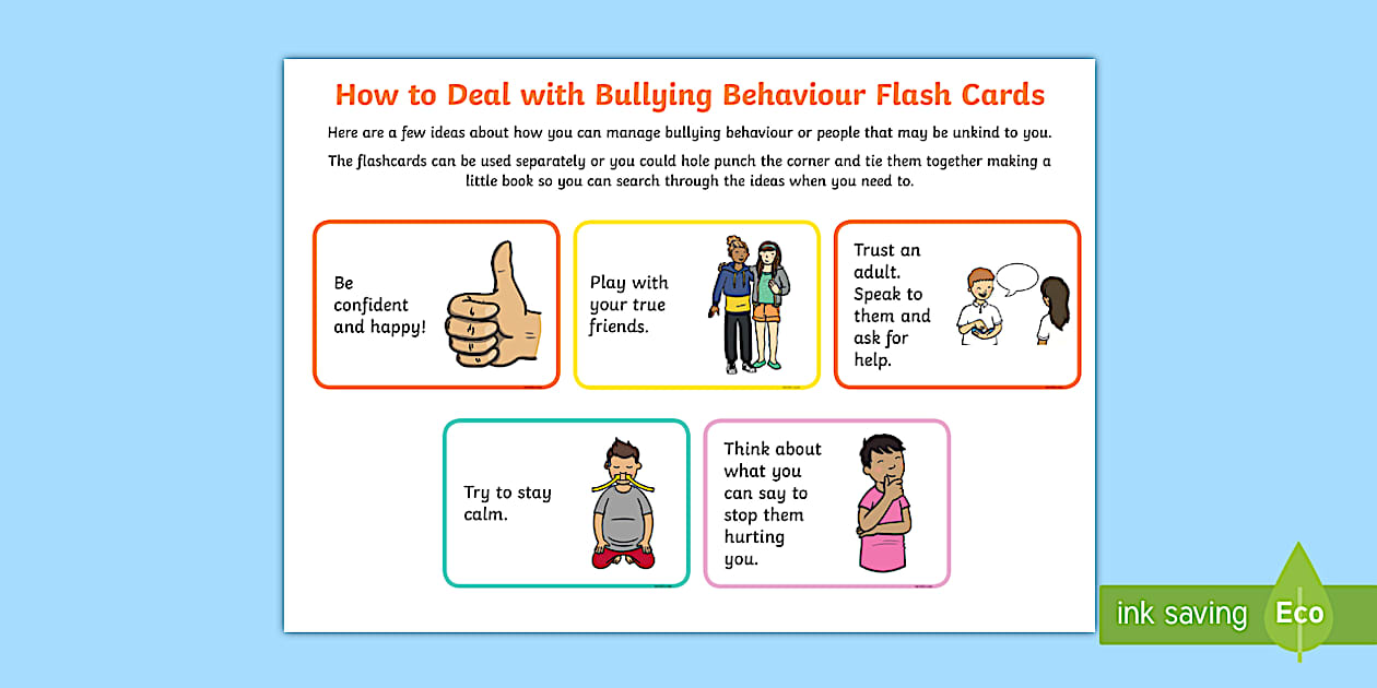 How to Deal with Bullying Behavior Flashcards (Teacher-Made)