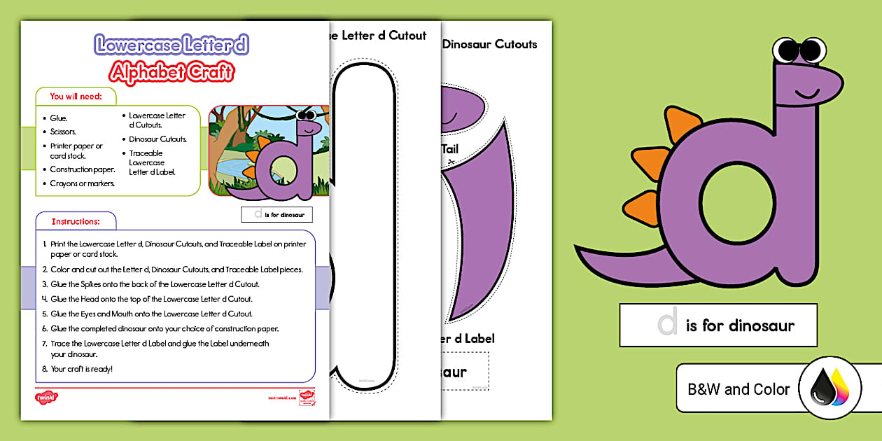 Lowercase Letter d Alphabet Craft (teacher made) - Twinkl