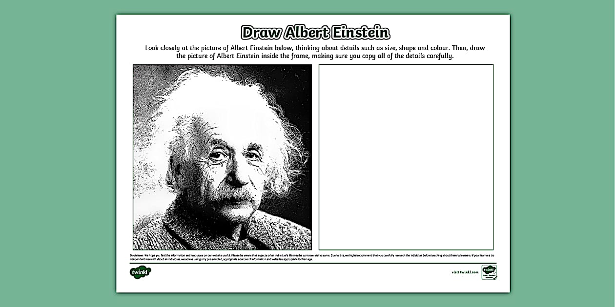 Albert Einstein Drawing Activity (teacher made) - Twinkl