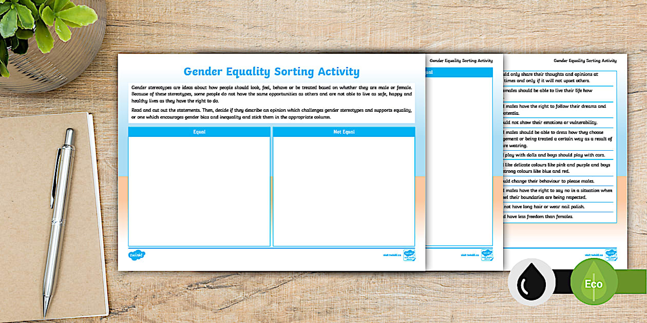 Gender Equality Sorting Activity (teacher made) - Twinkl