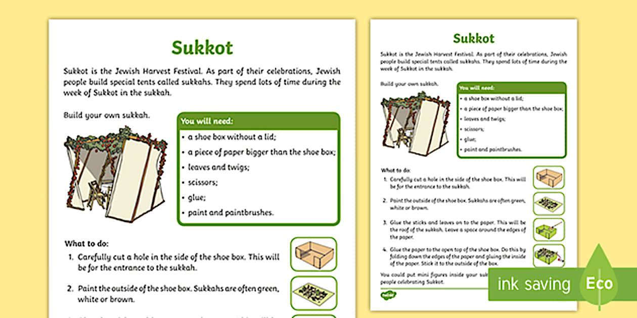 KS1 All About Sukkot Craft Activity (teacher made) - Twinkl