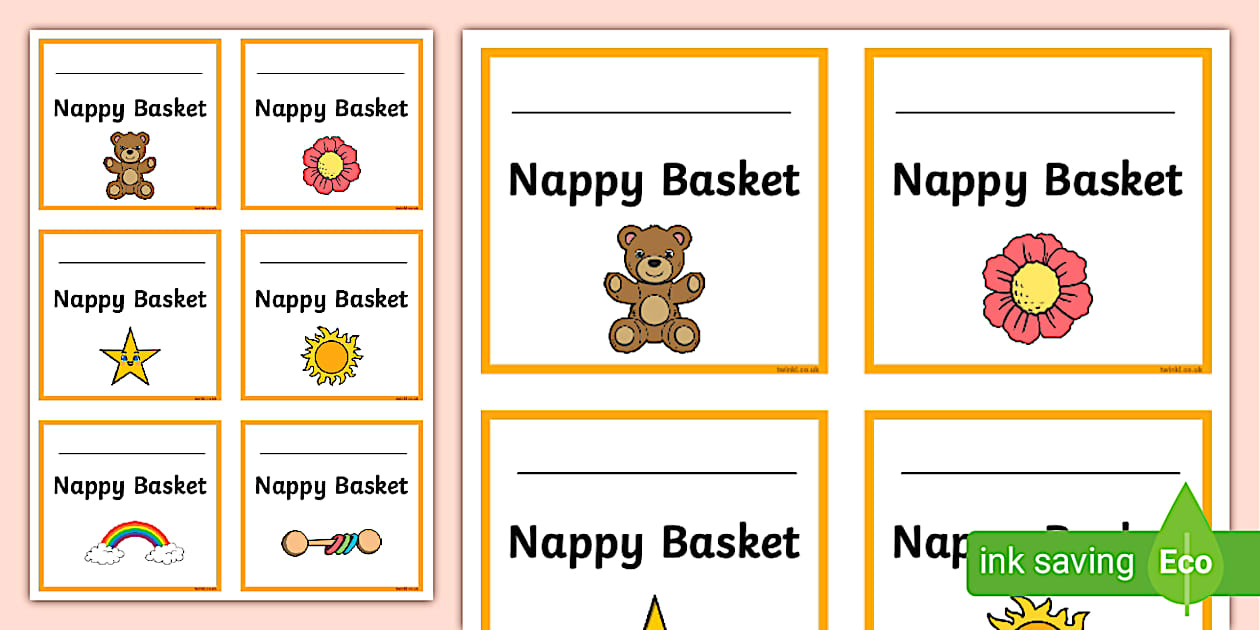 Editable Nappy Basket Labels,Nappies,Basket Labels - Twinkl