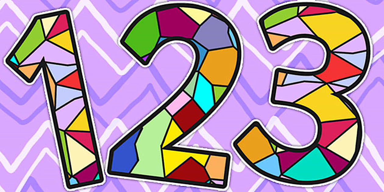 Stained Glass Window Display Numbers (teacher made) - Twinkl