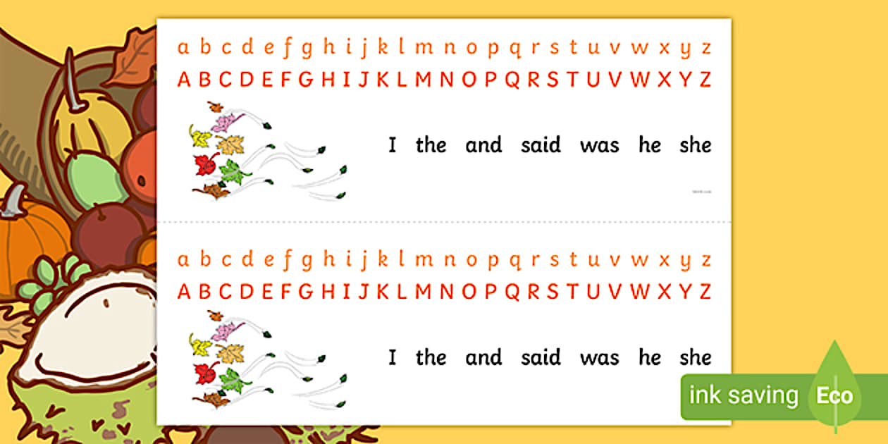 Alphabet Strips Autumn Leaves (teacher made) - Twinkl