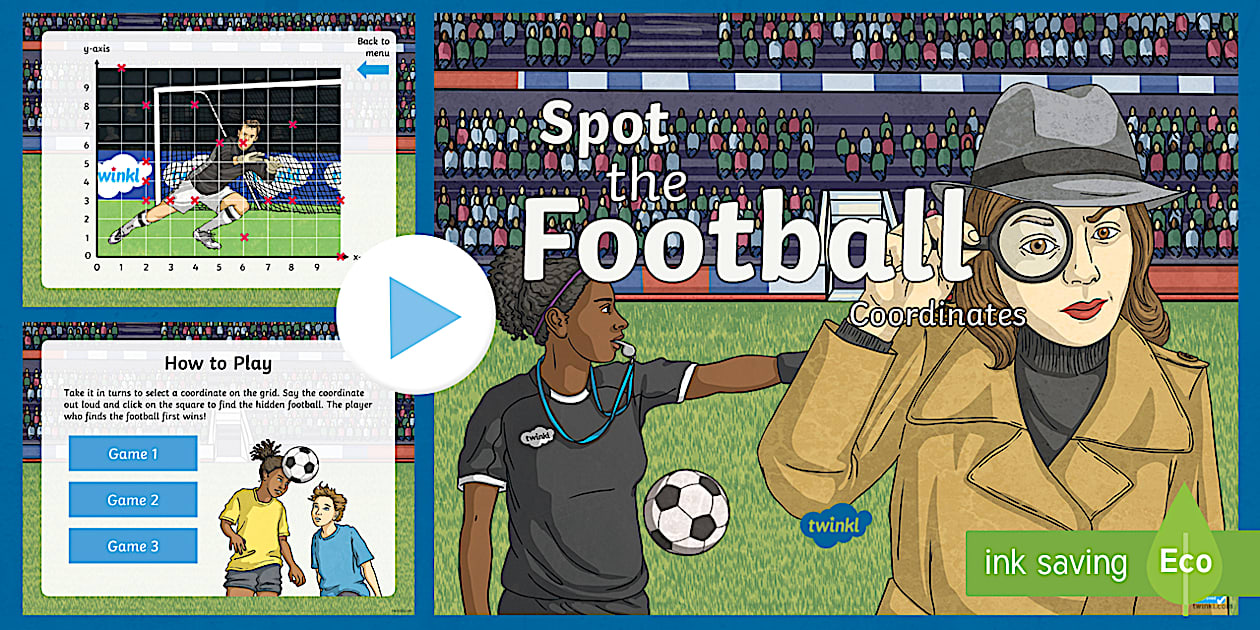 Spot the Football Coordinates PowerPoint Activity - Twinkl