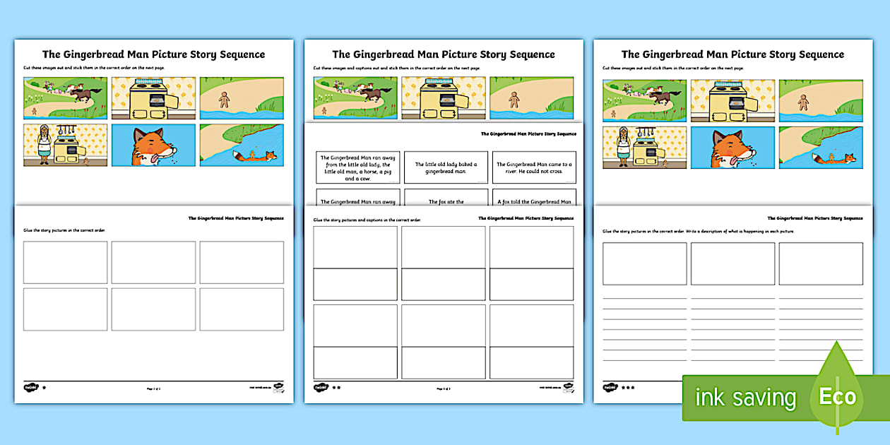 Editable The Gingerbread Man Sequencing Differentiated Worksheets