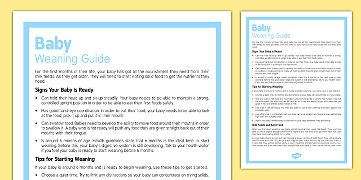 Baby Weaning Guide (teacher made) - Twinkl