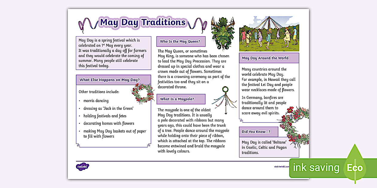 May Day Traditions Fact File (teacher made) - Twinkl