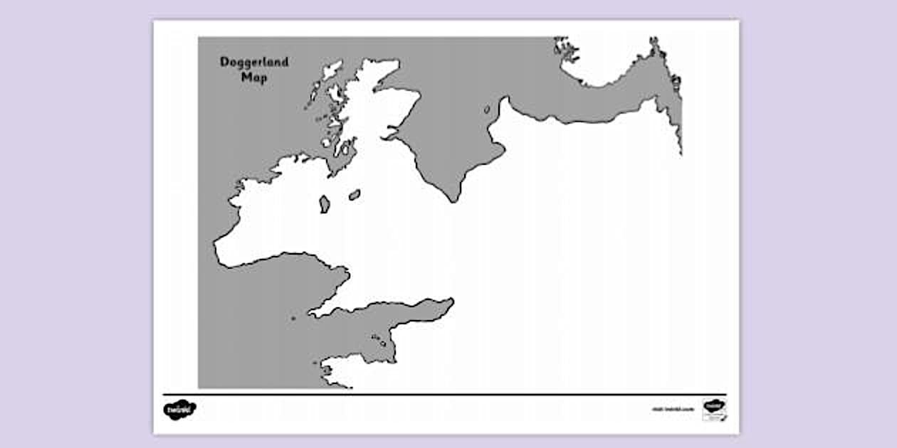 Doggerland Map Colouring Sheet | Colouring Sheets - Twinkl