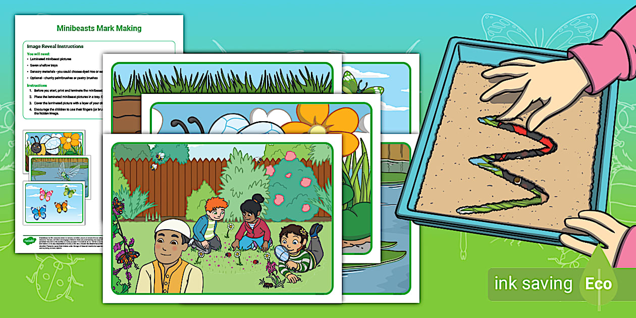 EYFS Minibeasts Mark-Making Image Reveal Activity | Twinkl