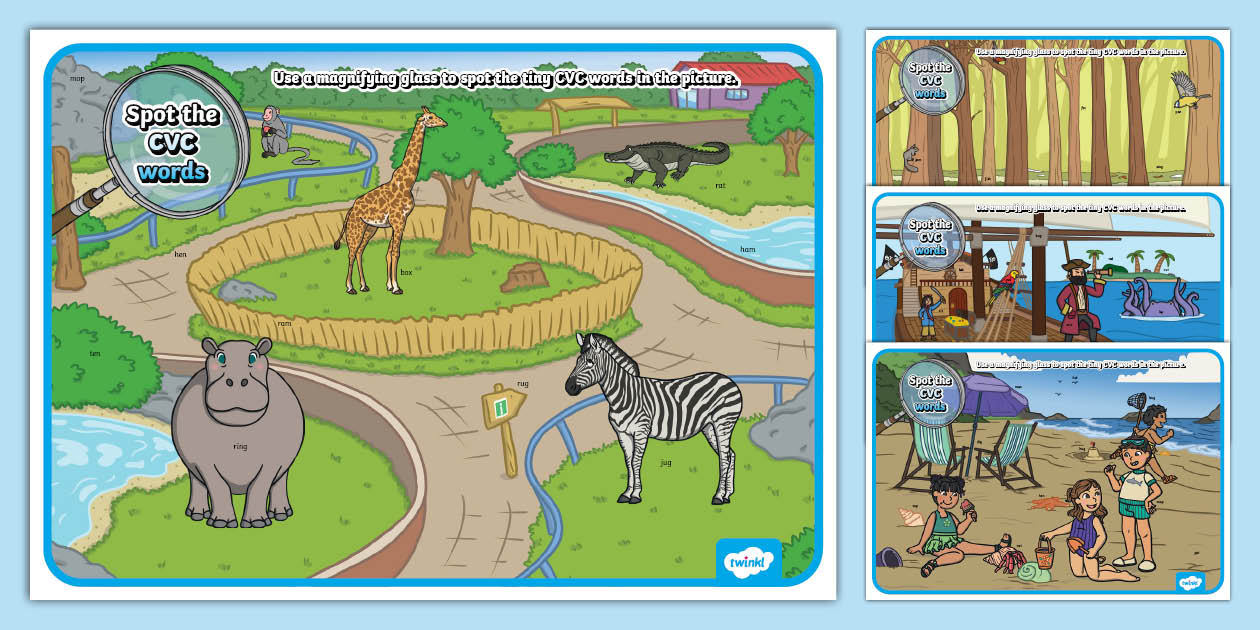 CVC Words Magnifying Glass Activity Pack (teacher made)