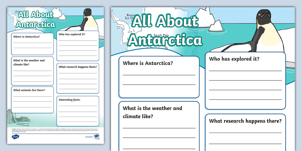 All About Antarctica Fact File Template (teacher made)