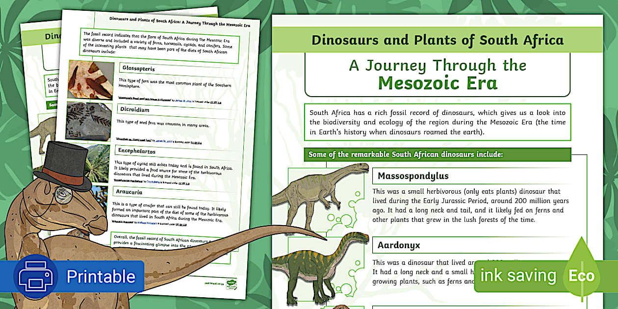 Dinosaurs and Plants of South Africa in the Mesozoic Era