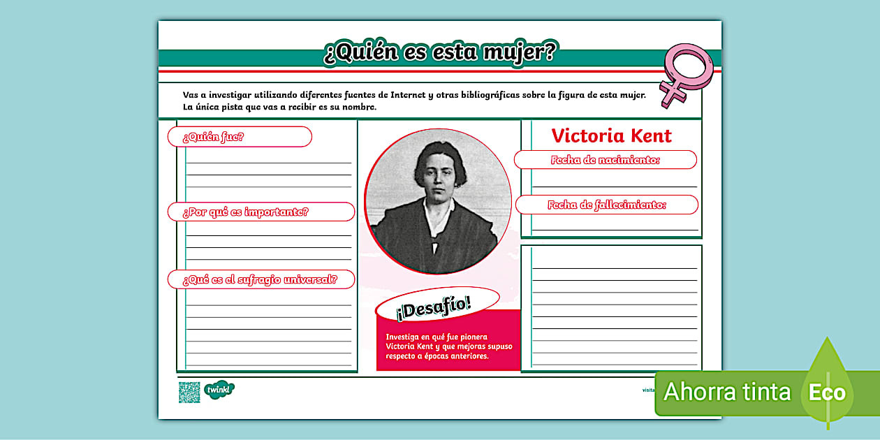 Ficha de actividad: ¿Quién es esta mujer? - Victoria Kent