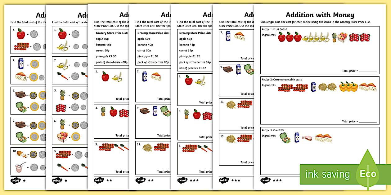 Addition with Money Activities KS2 - Primary Resources