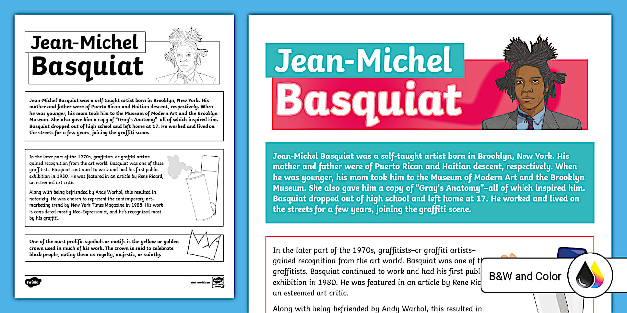 Jean-Michel Basquiat Artist Fact Sheet (teacher made)