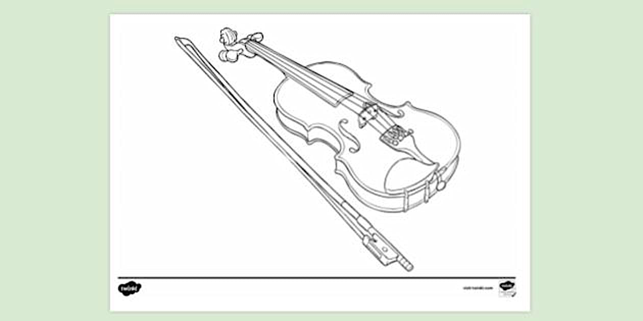Violin No Labels Colouring Sheet | Colouring Sheets - Twinkl