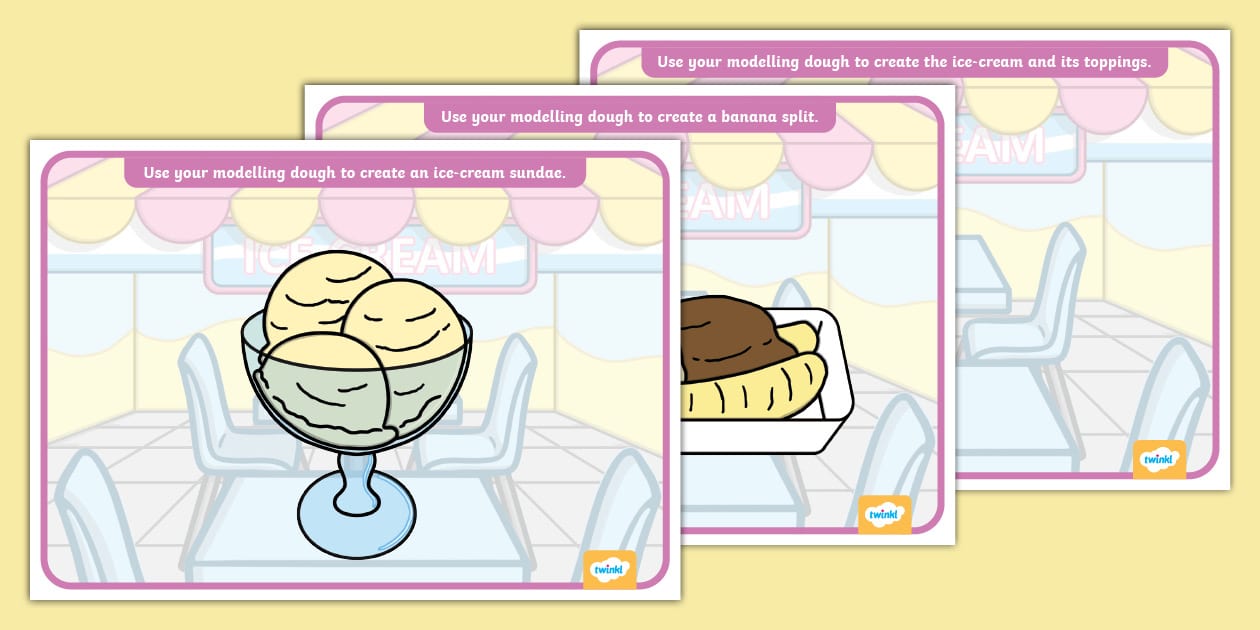 Ice-Cream Sundae Modelling Dough Mats (Teacher-Made)