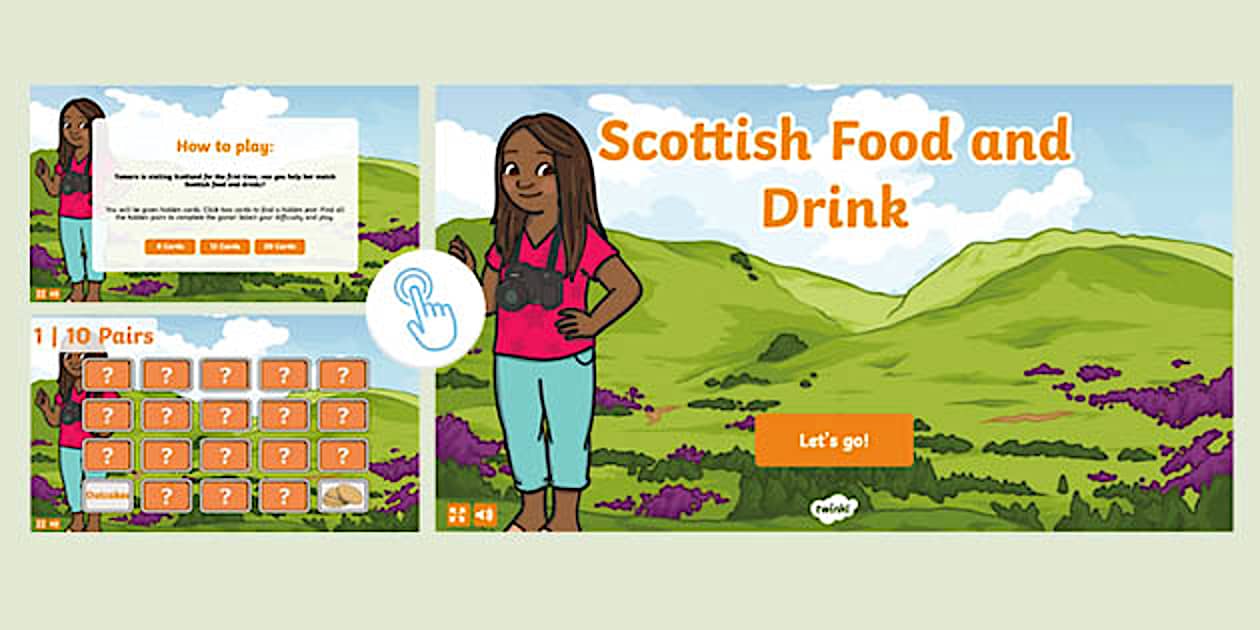 Scottish Food and Drink Interactive Pairs Game - Twinkl