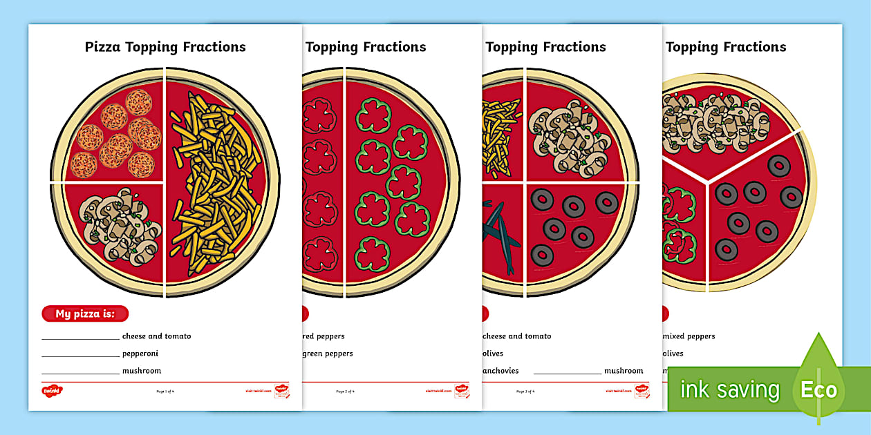 Fraction Pizza Activity | Halves Quarters and Thirds